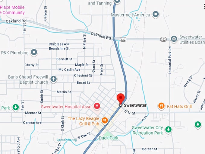 16. sweetwater, tn map