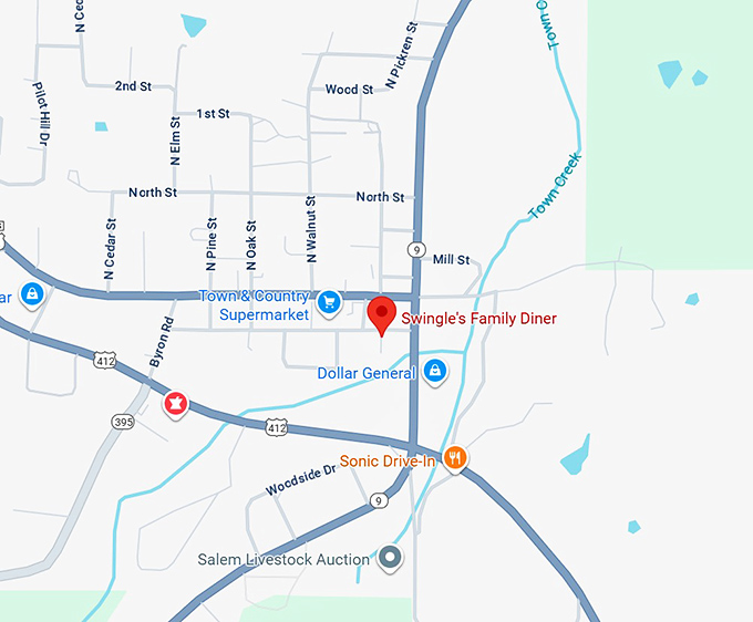 16. swingle's family diner map