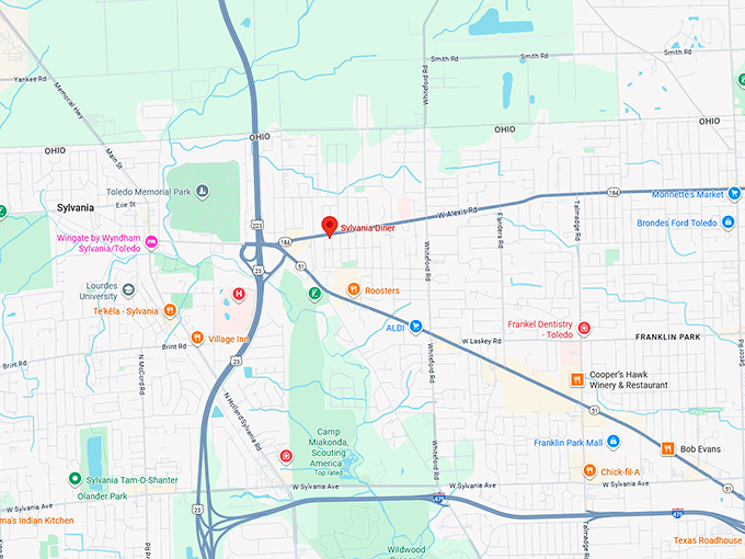 16. sylvania diner map