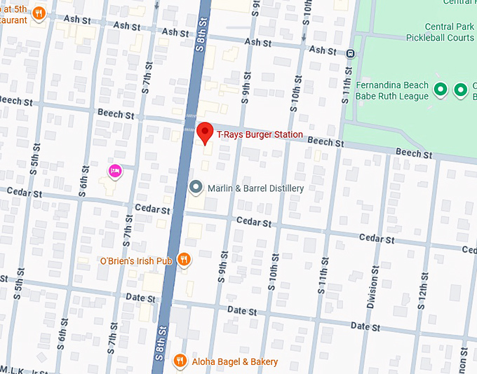 16. t rays burger station map