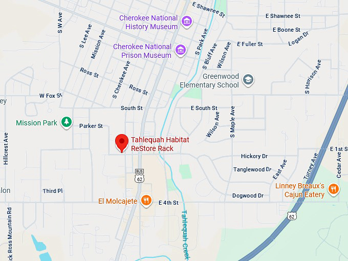 16. tahlequah habitat restore rack (198 w 1st st) map