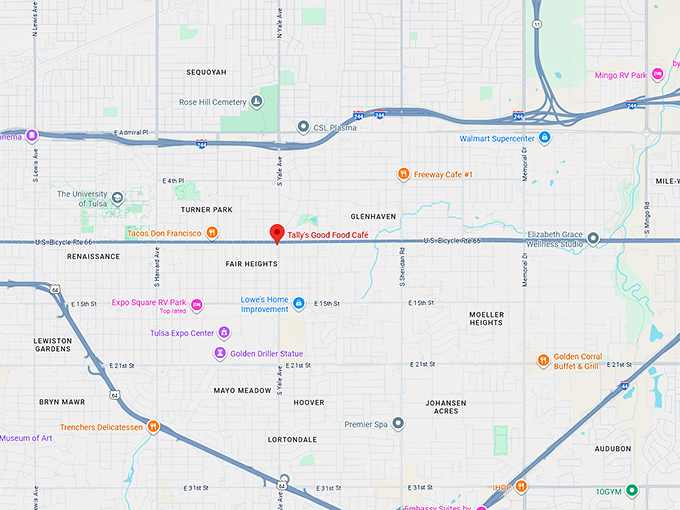 16. tally's good food cafe (1102 s yale ave) map