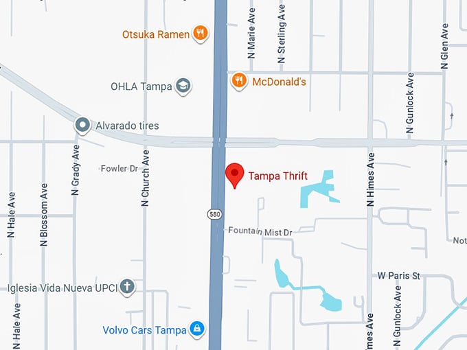 16. tampa thrift (6333 n dale mabry hwy) map