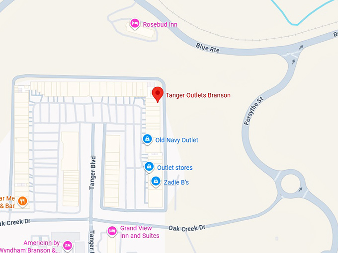 16. tanger outlets branson map