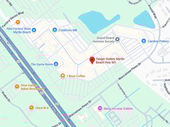 16. tanger outlets myrtle beach hwy 501 map