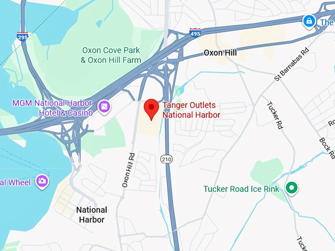 tanger outlets national harbor map