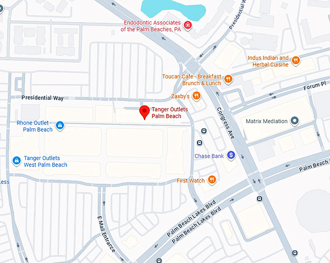 16. tanger outlets palm beach map