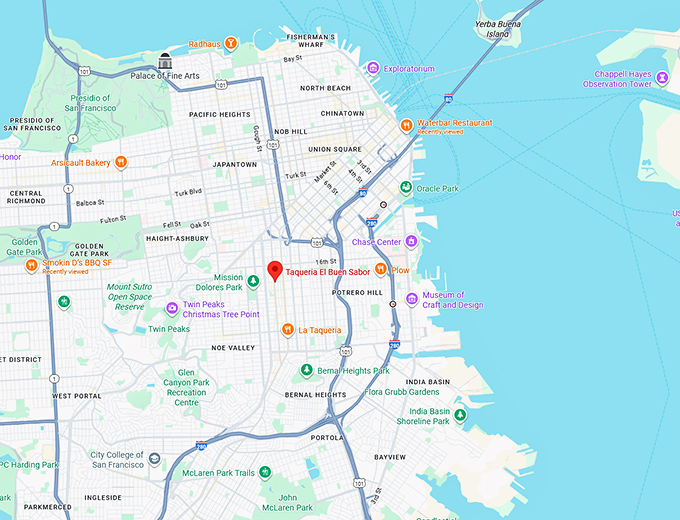 16. taqueria el buen sabor map