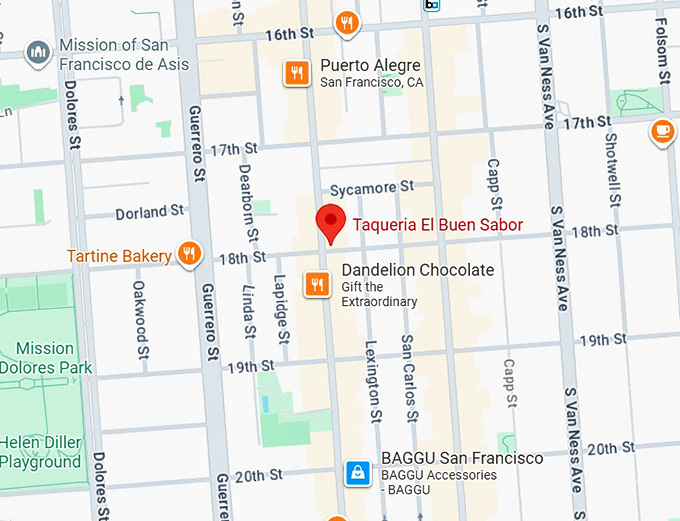 16. taqueria el buen sabor map