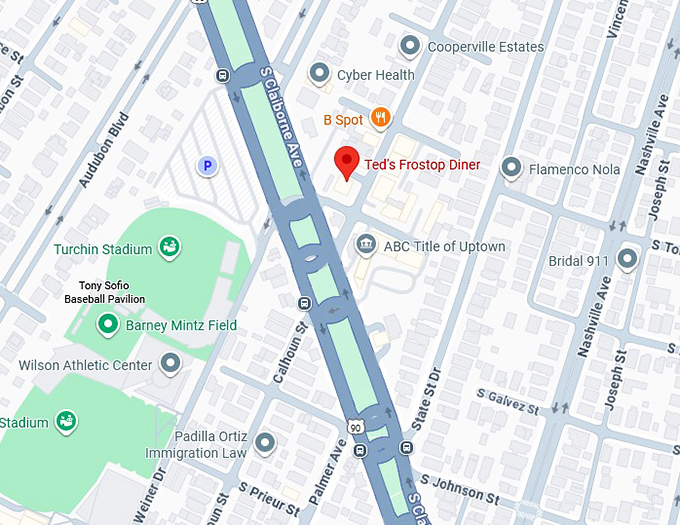 16. ted's frostop diner map