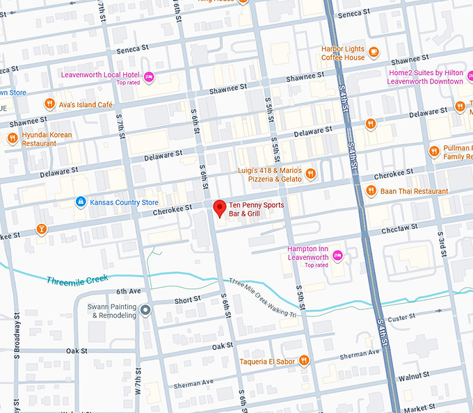 16. ten penny sports bar & grill map