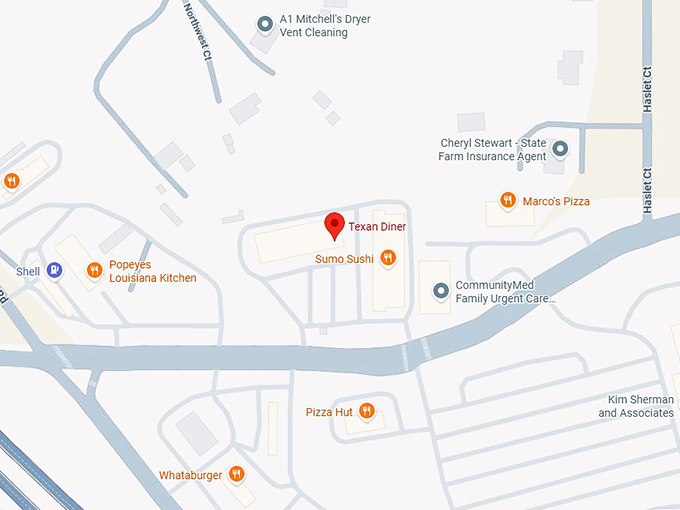 texan diner map