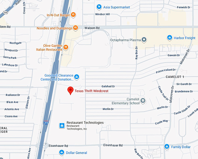 16. texas thrift windcrest map