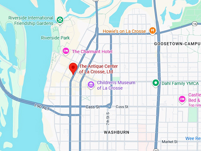 16. the antique center of la crosse, ltd. map