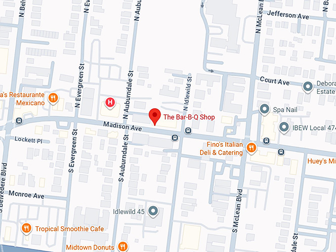 16. the bar b q shop map