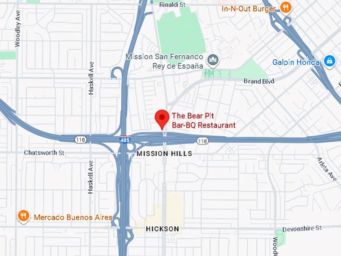 16. the bear pit bar b q restaurant map