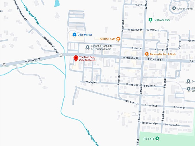 16. the blue berry caf&eacute; bellbrook map