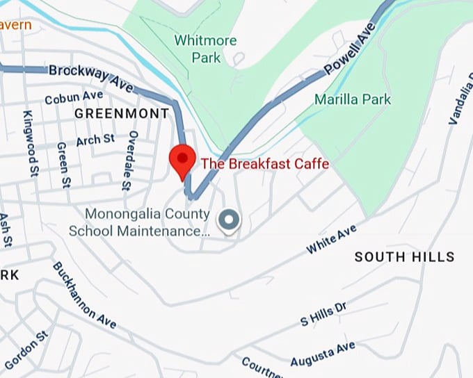 16. the breakfast caffe map