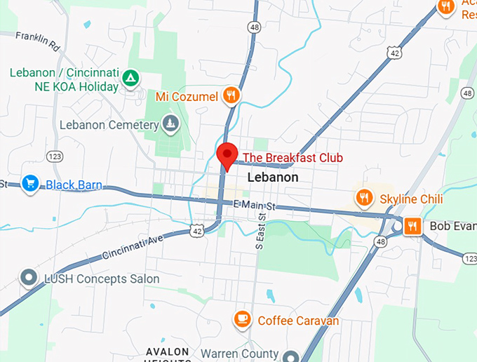 16. the breakfast club diner map