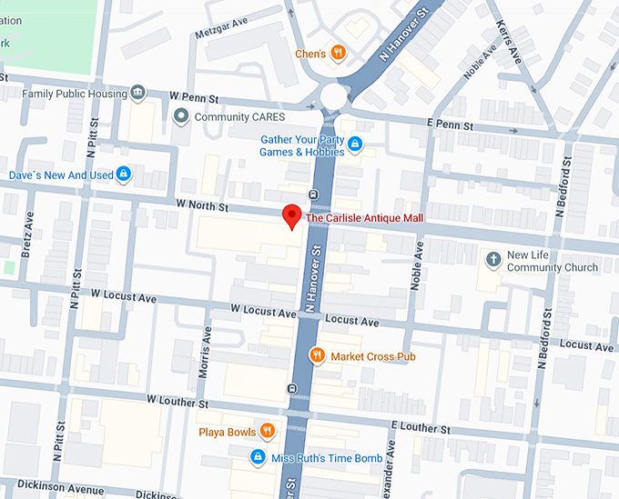 the carlisle antique mall map