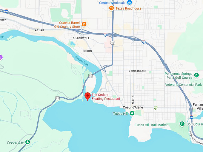 the cedars floating restaurant map