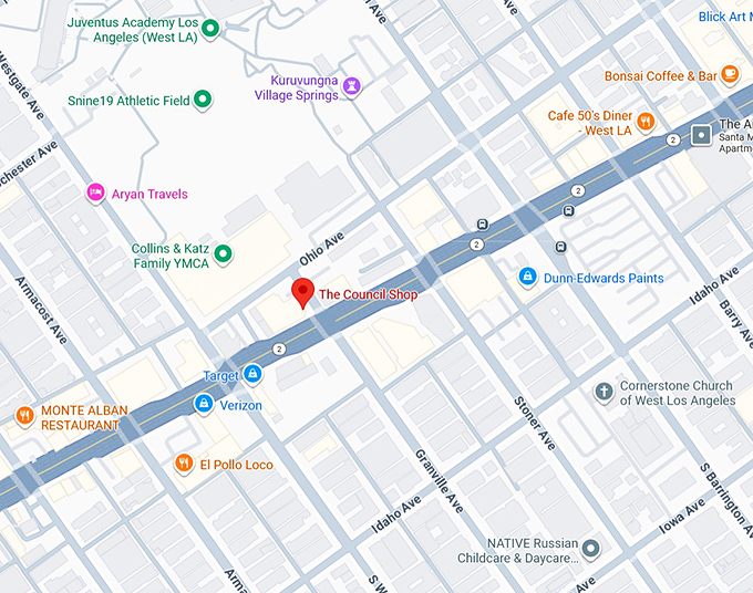 16. the council shop (11801 santa monica blvd) map