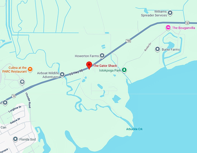 16. the gator shack map