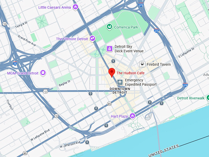 16. the hudson cafe map