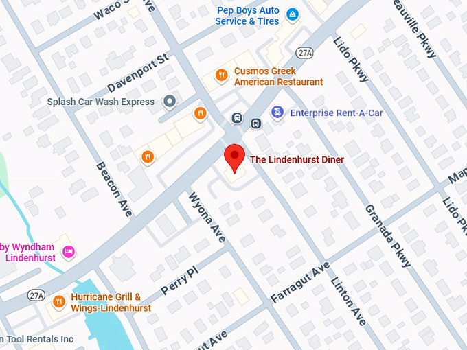 16. the lindenhurst diner map