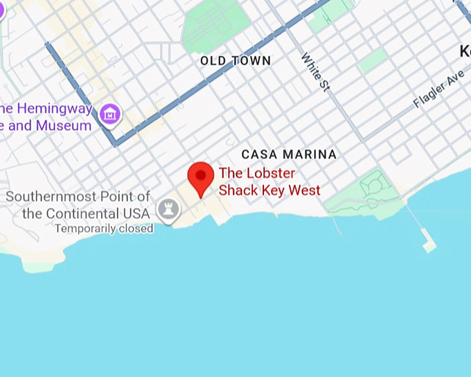 16. the lobster shack key west map
