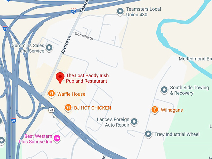 16. the lost paddy irish pub and restaurant map