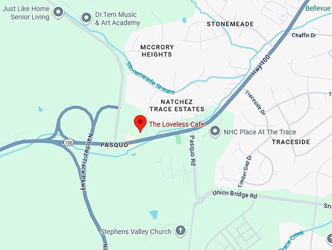 16. the loveless cafe map