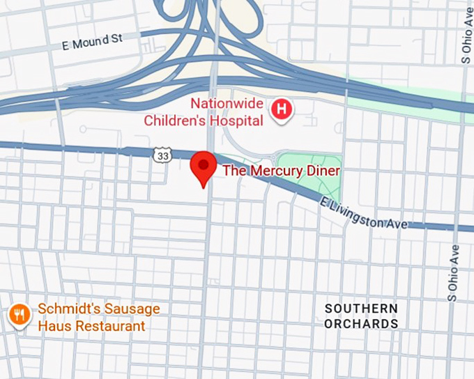 16. the mercury diner map