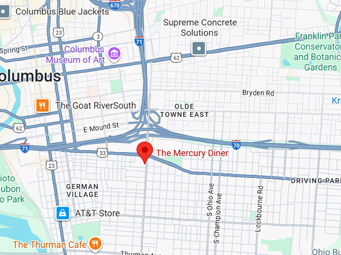 16. the mercury diner map