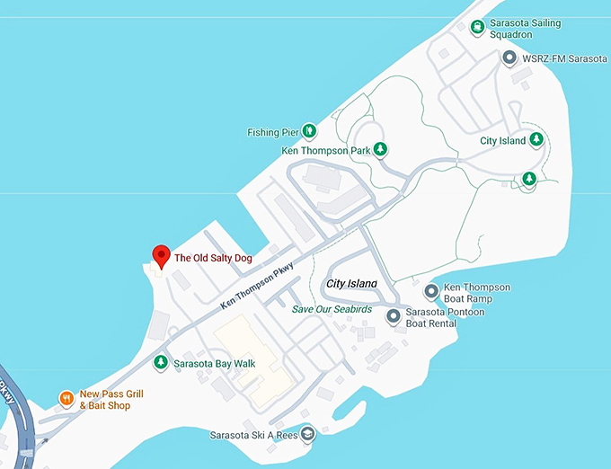 16. the old salty dog (1601 ken thompson pkwy) map