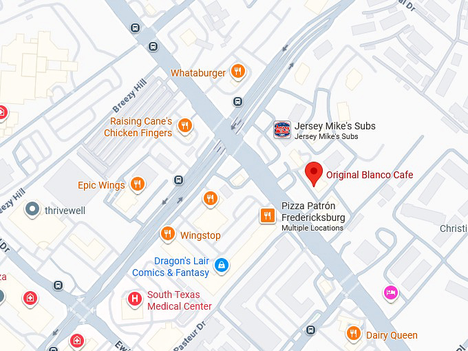 16. the original blanco cafe (7934 fredericksburg rd) map