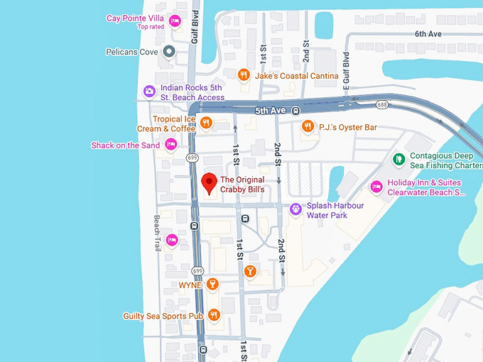 16. the original crabby bill's map