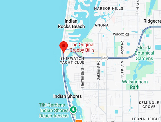 16. the original crabby bill's map