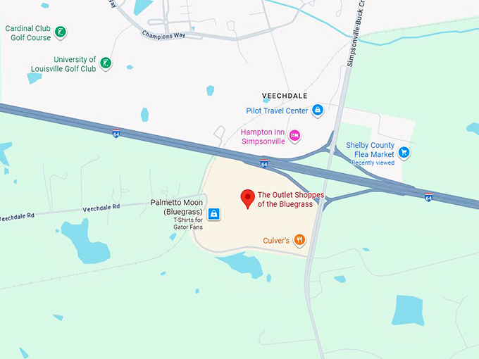 16. the outlet shoppes of the bluegrass map