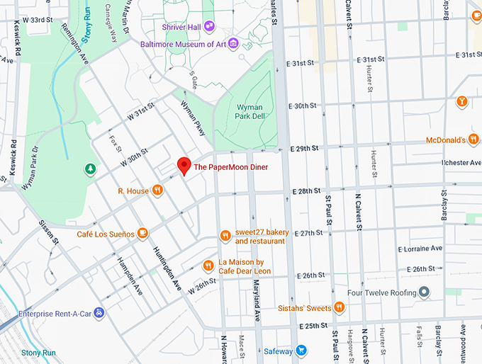 16. the papermoon diner map