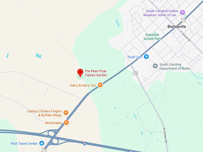 16. the pearl fryar topiary garden map