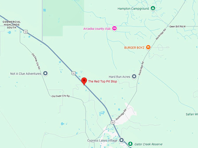 16. the red top pit stop map