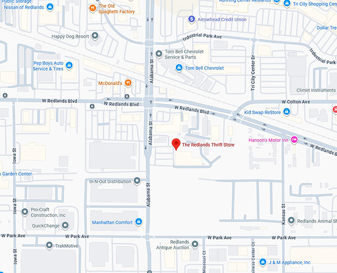 16. the redlands thrift store map