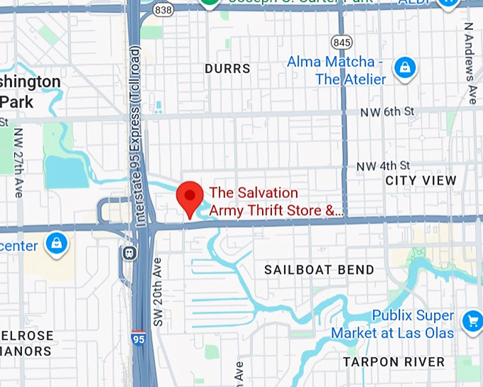 16. the salvation army thrift store & donation center (1801 w broward blvd) map