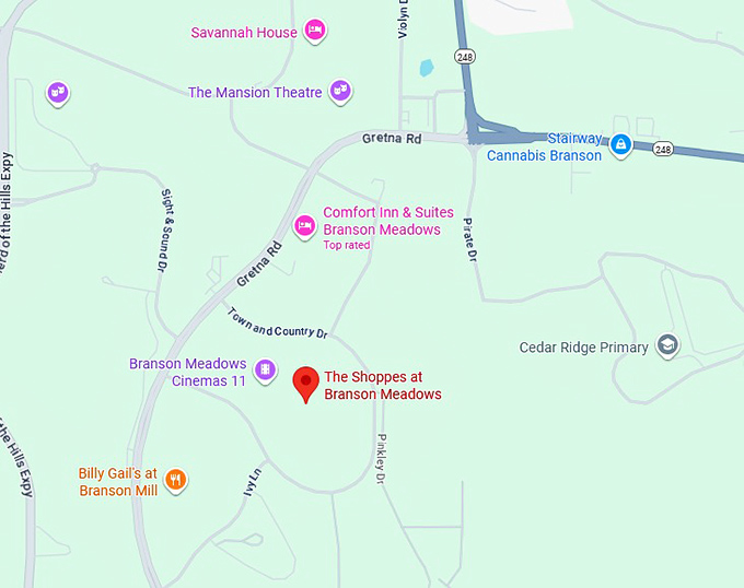 16. the shoppes at branson meadows map