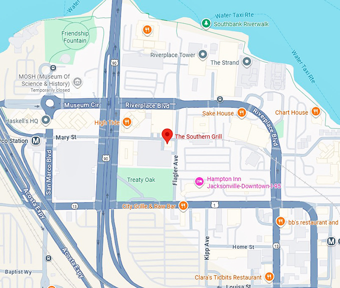16. the southern grill map