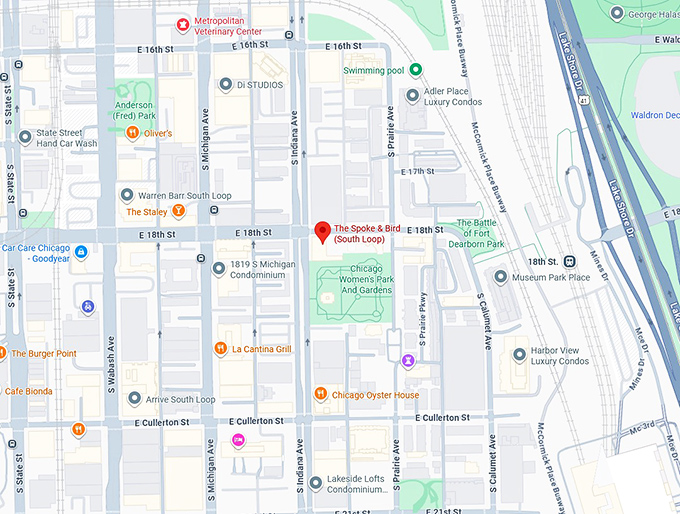 16. the spoke & bird (south loop) map