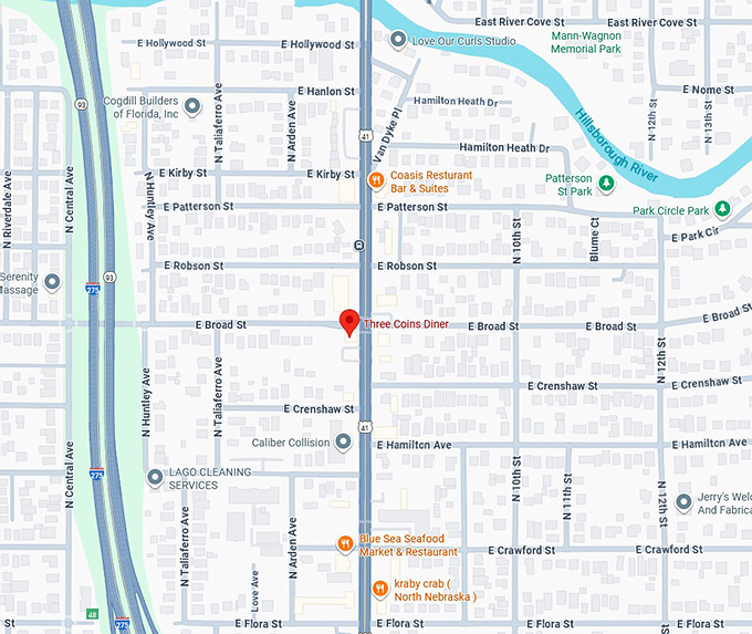 16. three coins diner map