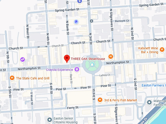 16. three oak steakhouse map