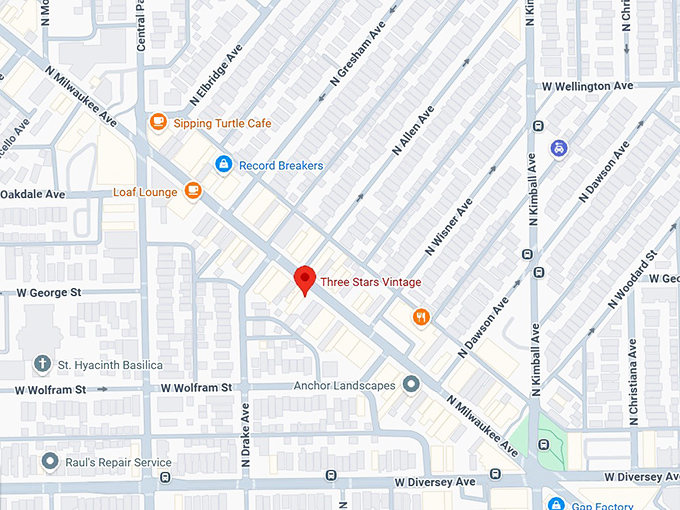 16. three stars vintage map